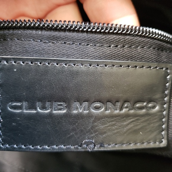 Club Monaco | Bags | Club Monaco Linen And Leather Fold Over Bag Clutch ...